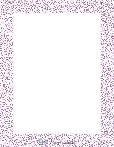 Printable Purple Squiggly Line Page Border