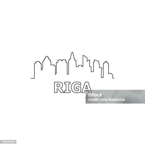 리가 스카이 라인과 랜드 마크 실루엣 블랙 벡터 아이콘입니다 리가 파노라마 라트비아 0명에 대한 스톡 벡터 아트 및 기타 이미지 0명 건물 외관 건축 Istock