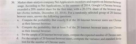 Solved Market Share Analysis Company Net Applications
