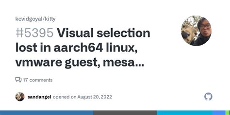 visual selection lost in aarch64 linux vmware guest mesa svga driver