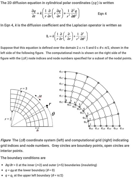 The 2d Diffusion Equation In Cylindrical Polar