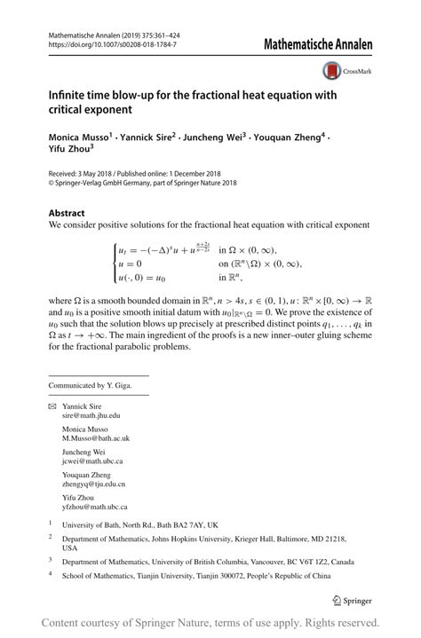Infinite Time Blow Up For The Fractional Heat Equation With Critical