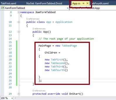 Tabbed Page In Xamarin Forms Application For Android And Uwp