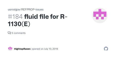 Fluid File For R 1130 E Issue 184 Usnistgov REFPROP Issues GitHub