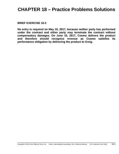 Week Ch Practice Problem Solutions CHAPTER Practice Problems Solutions BRIEF EXERCISE