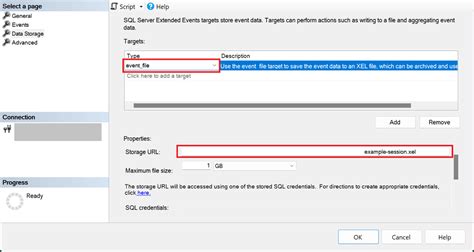 Create An Event Session With An Eventfile Target Azure Sql Database