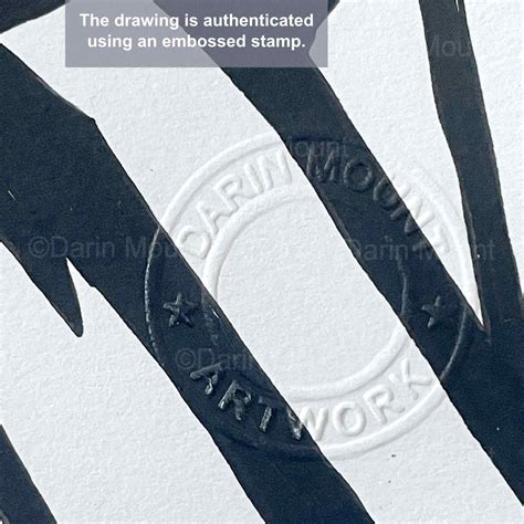 Paul Auster Original Ink Drawing Large Scale Artwork Author T