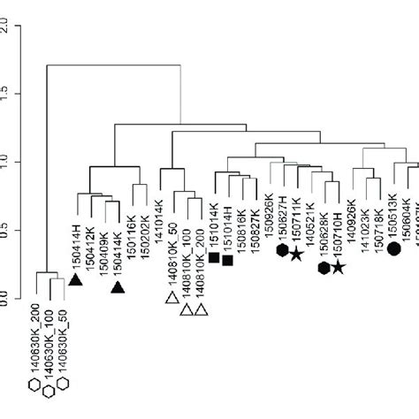 hierarchical clustering of precipitation samples based on otu