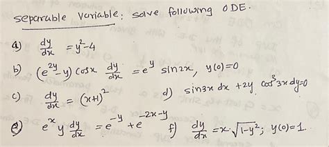 solved separable variable solve following