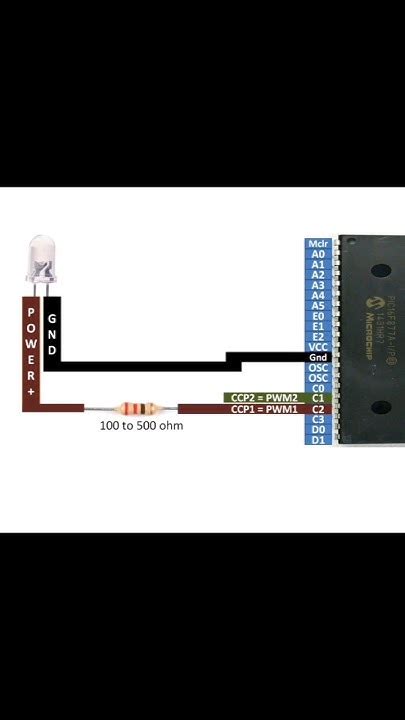 Connecting Led To Pwm Pin Of Pic16f877a Microcontroller Electronics