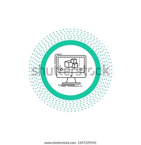 Animation Computer Editor Monitor Software Line Stock Vector Royalty Free 1247229541