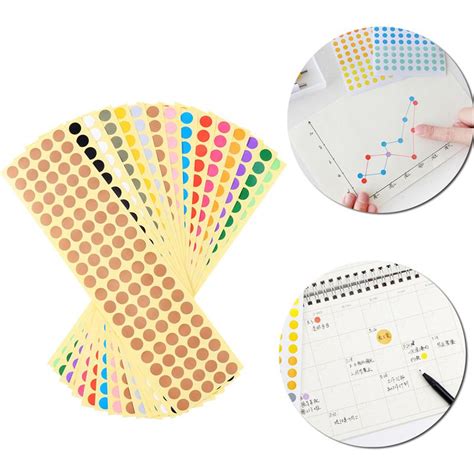 16pcs Color Coding Labels Small Circle Dot Sticker Vicedeal