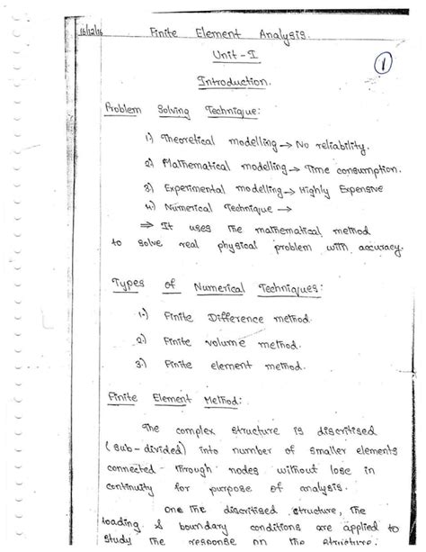 me6603 finite element analysis unit i notes and question bank pdf