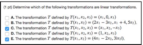 solved 1 pt determine which of the following