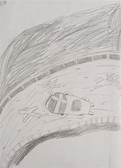 Amazing Drawing Of A Moving Car By Lily