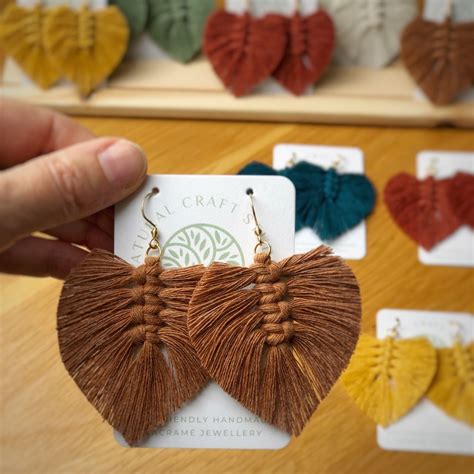 Macrame Leaf Earrings
