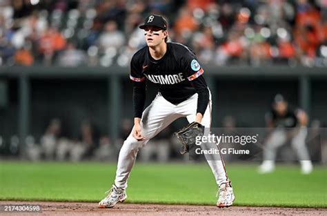 Coby Mayo Of The Baltimore Orioles Plays First Base Against The News