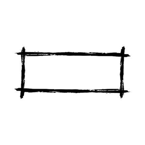 Premium Vector Frame Rectangle Elongated Texture Element Outline Border Grunge Shape Icon