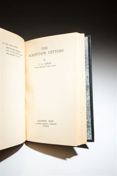 The Screwtape Letters The First Edition Rare Books