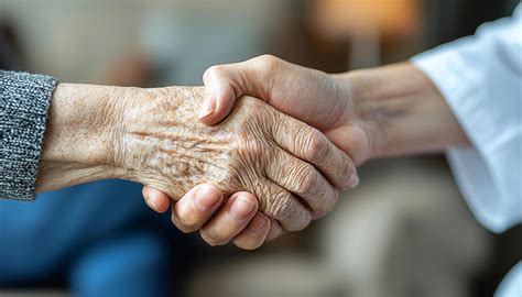 Senior Adults Holding Hands In Retirement Love And Support Generated