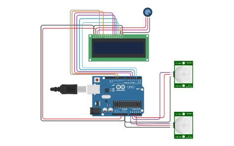 Circuit Design Sistem Parkir Tinkercad