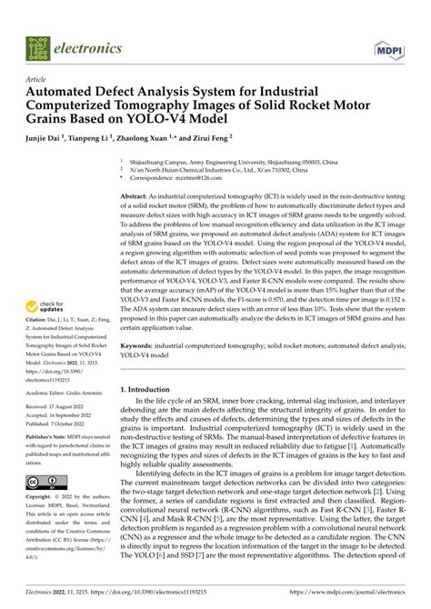 PDF Automated Defect Analysis System For Industrial Computerized Tomography Images Of Solid
