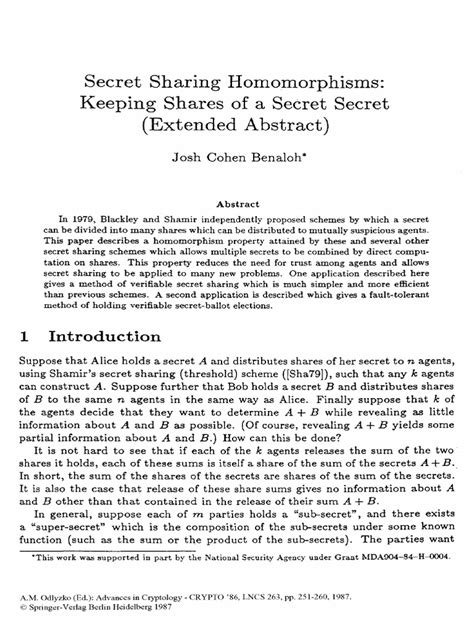 Shares Extended Secret Sharing Homomorphisms Keeping Of A Secret
