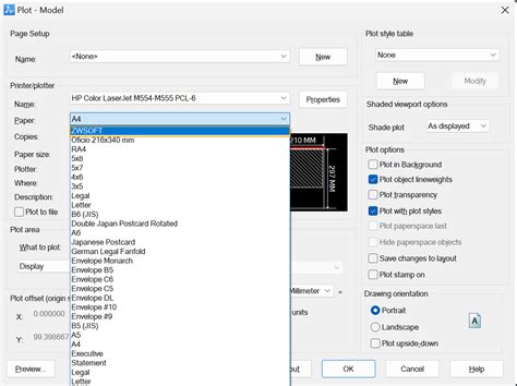 ★how to customize drawing size for a printer in zwcad technical