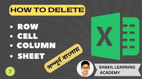How To Delete Cell Row Column And Sheet In 6 Minutes I Beginners Part
