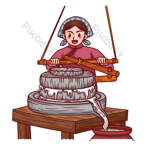 Drawing Girl Element Making Tofu PNG Images PSD Free Download Pikbest