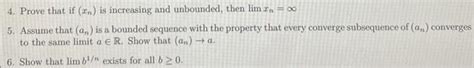 solved 4 prove that if n is increasing and unbounded