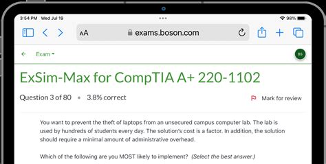 Comptia 220 1002 A Core 2 Practice Exam Boson