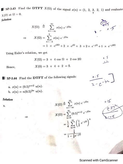 Signal And System Dtft And Idtft Problem Pdf
