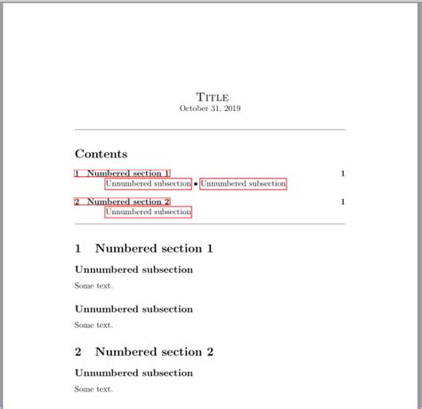 Set unnumbered subsections in a table of contents à la Weinberg TeX