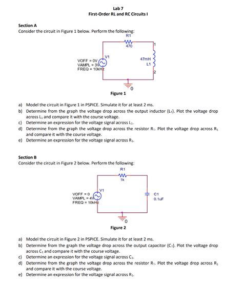 Lab 7 First Order RL And RC Circuits Section A Chegg Com
