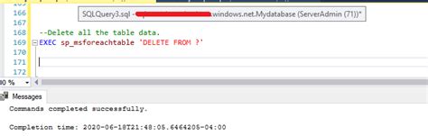 How To Delete All Rows From All Tables In Azure SQL Database Stack Overflow