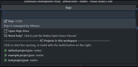 GitHub Rojo Rbx Vscode Rojo Visual Studio Code Plugin For Rojo