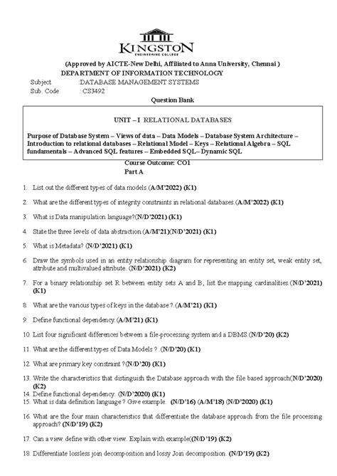 dbms qbank 1 approved by aicte new delhi affiliated to anna