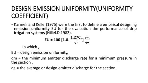 Uniformity Coefficient Of Drip And Sprinkler Irrigation Systems Pptx