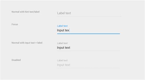 Text Fields Components Google Design Guidelines