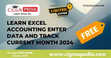 Learn Excel Accounting Enter Data And Track Current Month 2024 Free