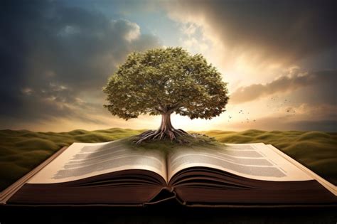 Premium Photo The Miraculous Tree Unraveling The Secrets Of The World Through The Pages Of A Book