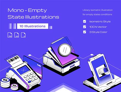 Mono Empty State Illustrtation Empty State Isometric Illustration
