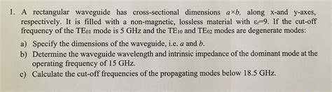 solved i a rectangular waveguide has cross sectional