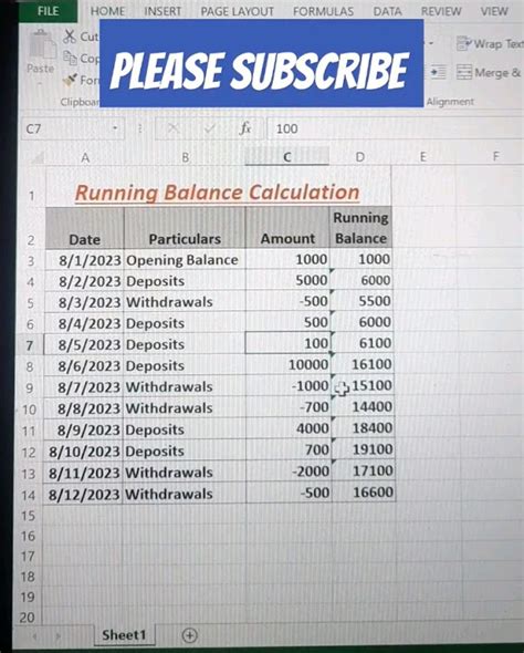 How To Calculate Running Total In Excel Youtube