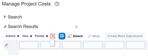 Manage Project Costs Export To Excel Is Submitting An Ess Process