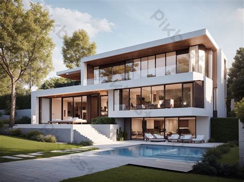 3d Visualization Of A Modern House Photo  Free Download Pikbest
