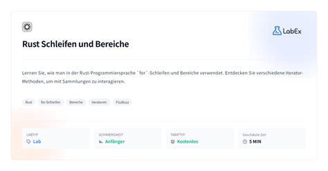 Rust Programmierung For Schleifen Und Bereiche Labex