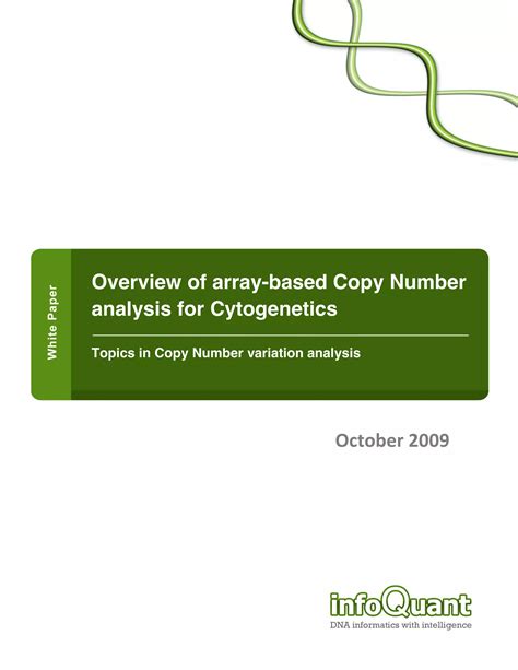 Overview Of Array Based Copy Number Pdf