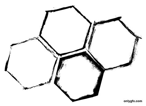 Grunge Hexagon Frame PNG Transparent OnlyGFX